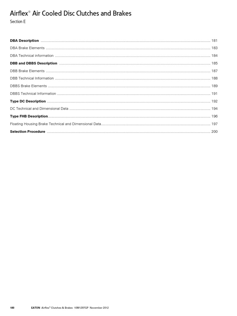 Airflex® Air Cooled Disc Clutches and Brakes: Section E | PDF | Brake ...