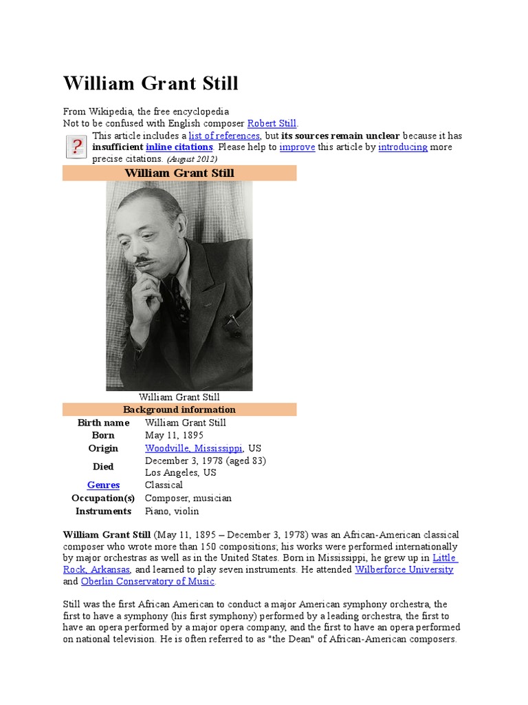 William Grant Still | PDF | Performing Arts | Classical Music