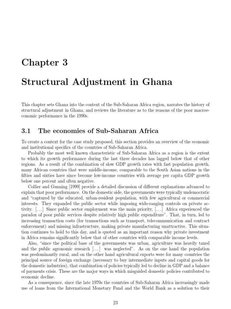 Structural Adjustment in Ghana: 3.1 The Economies of Sub-Saharan Africa ...