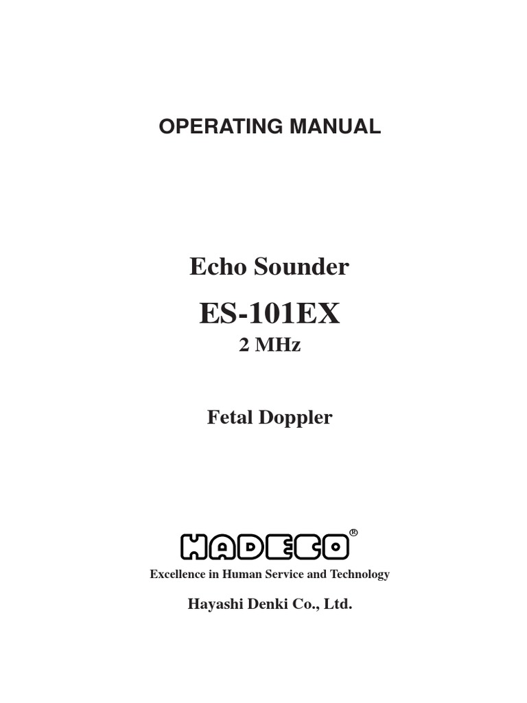 Fetal DopLer Echo SounDer HADECO ES 101EX - Operating Manual | PDF ...