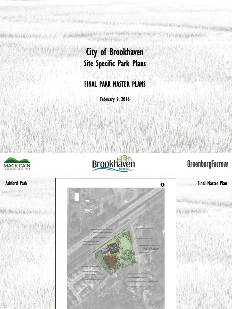 Feb 9, 2016 Brookhaven Site Specific Parks Plans | PDF