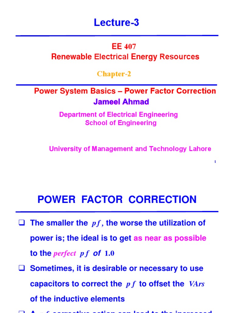 Lecture-3: EE 407 Renewable Electrical Energy Resources | PDF | Ac ...