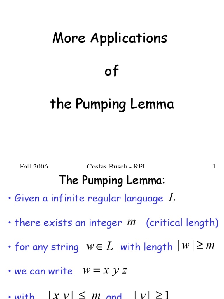 Regular Pumping Examples | PDF | Formalism (Deductive) | Theoretical ...