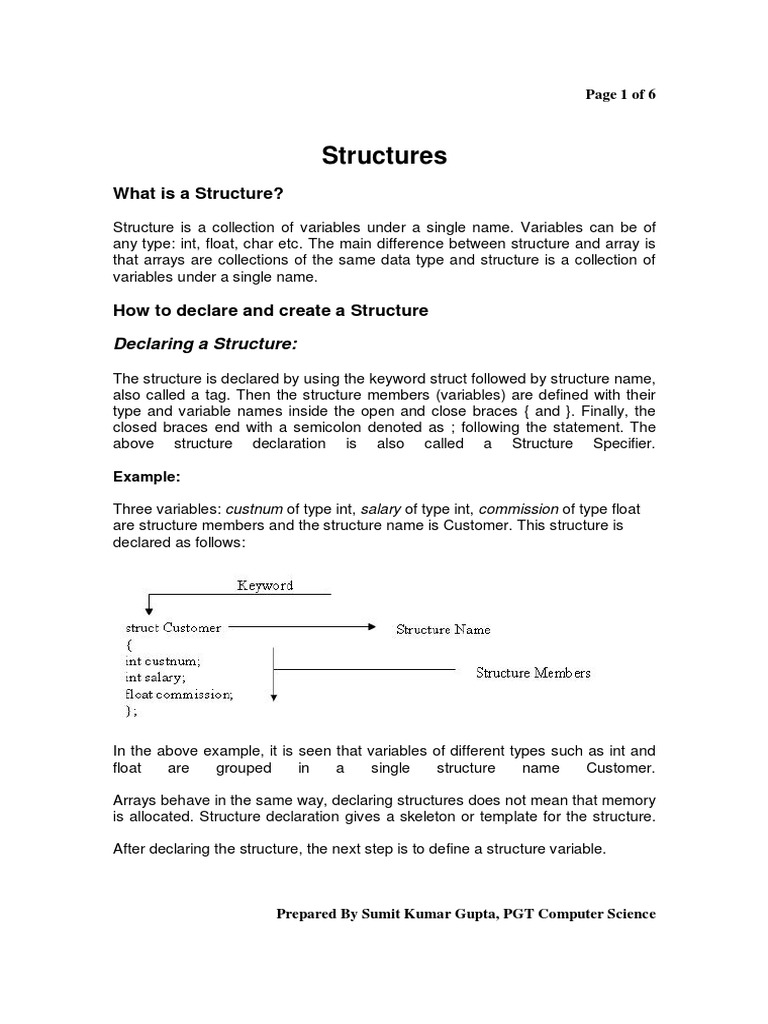 Structures What Is A Structure Pdf Data Type Array Data Structure