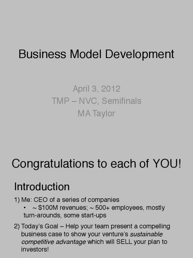 Business Model Development | Download Free PDF | Strategic Management ...