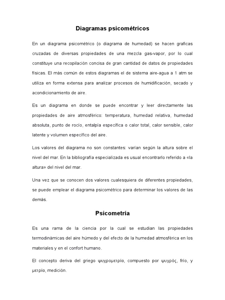 Diagramas Psicométricos | PDF | Humedad | Ingeniería Termodinámica