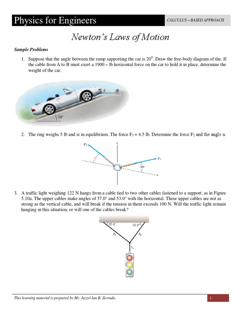 Newton's Laws: Force and Motion Problems | PDF | Friction | Force