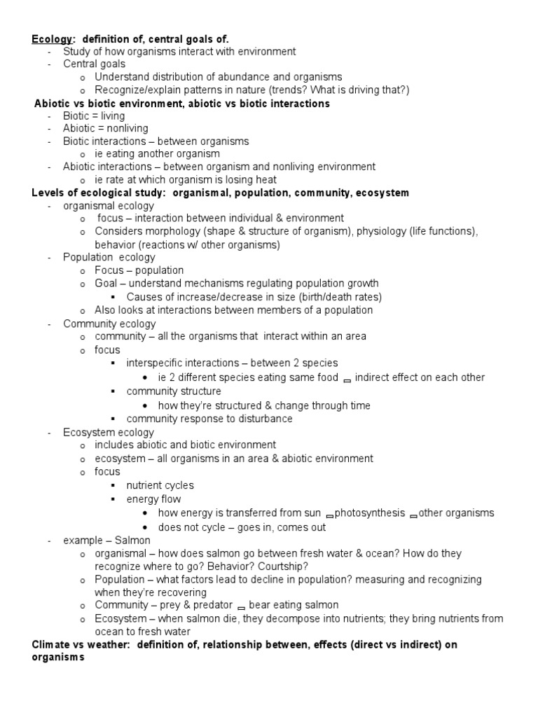 Bio 20C Ecology Study Guide | PDF | Food Web | Predation