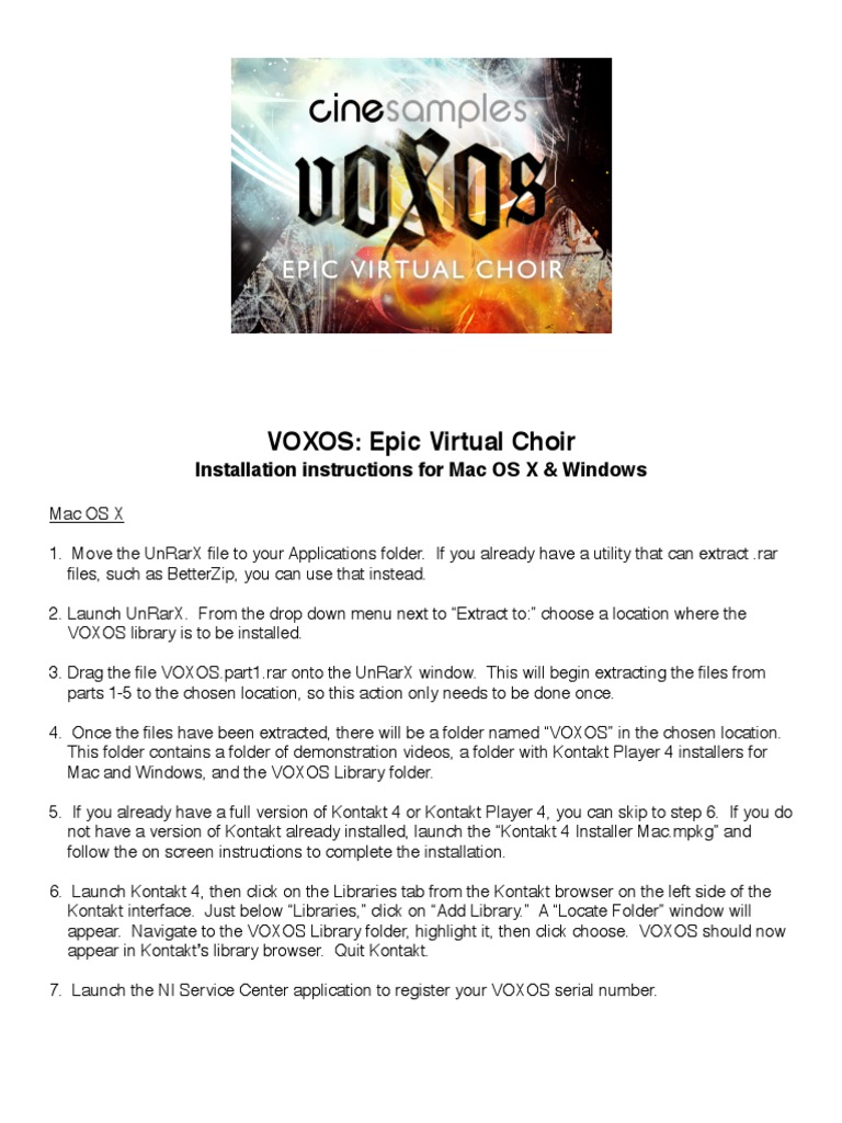 VOXOS Choir Installation Guide | PDF | Mac Os | Microsoft Windows