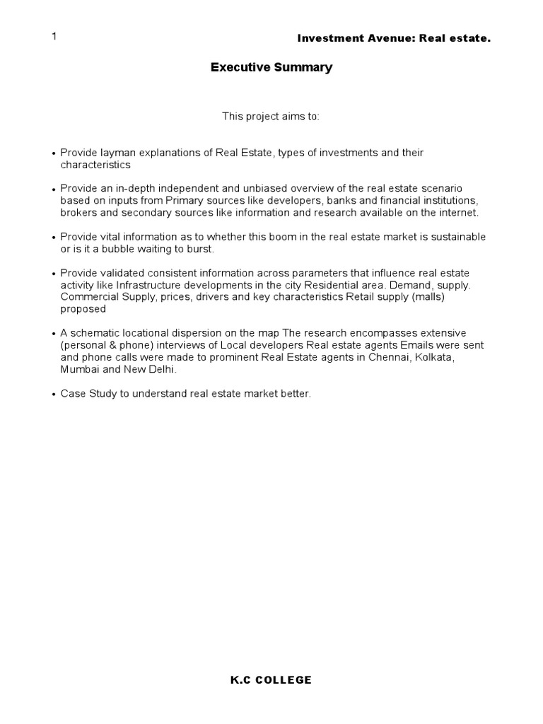 Real Estate Project Final PDF | PDF | Foreign Direct Investment | Investing