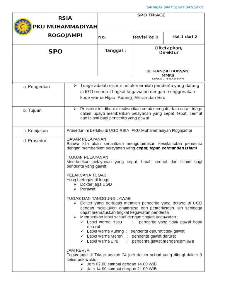 Sop Triage | PDF | Sains & Matematika