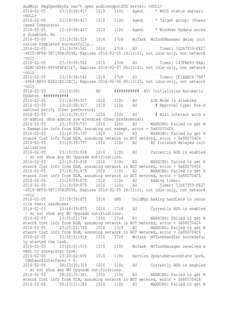 Windows Update Log Capturing Issues with Automatic Updates and Failed ...