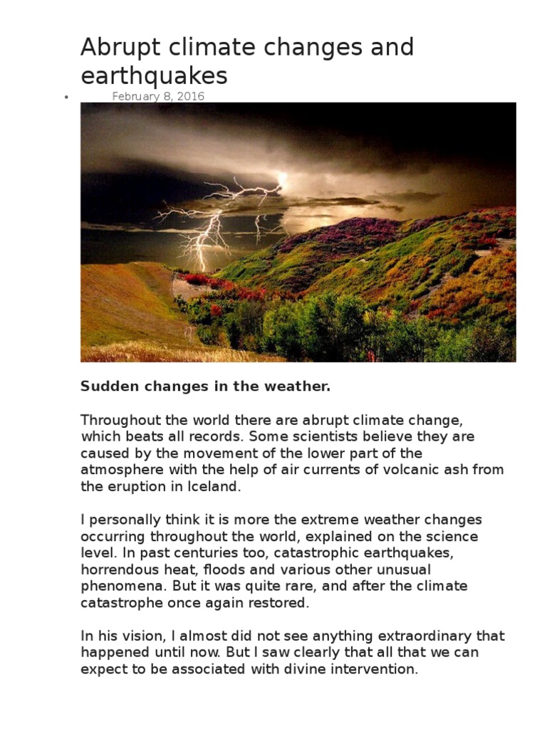 Abrupt Climate Changes and Earthquakes | PDF | Famine | Earthquakes
