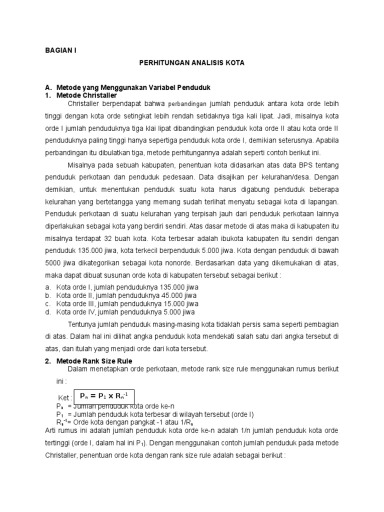 Analisis Hirarki Perkotaan | PDF