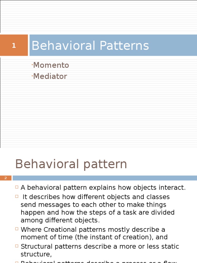 Behavioral Design Patterns | PDF | Object (Computer Science) | Systems ...
