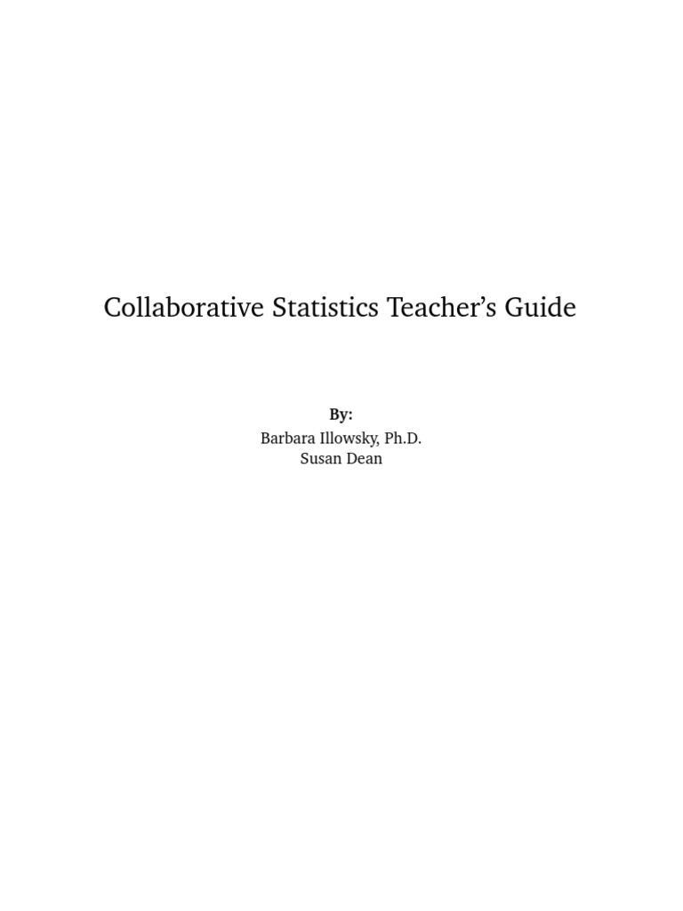 Collaborative Statistics Teacher S Guide Pdf Probability