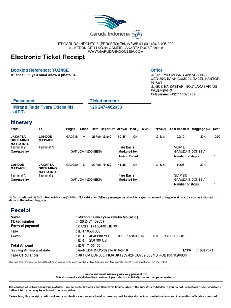 Your Electronic Ticket Receipt PDF | PDF | Aviation | Transport