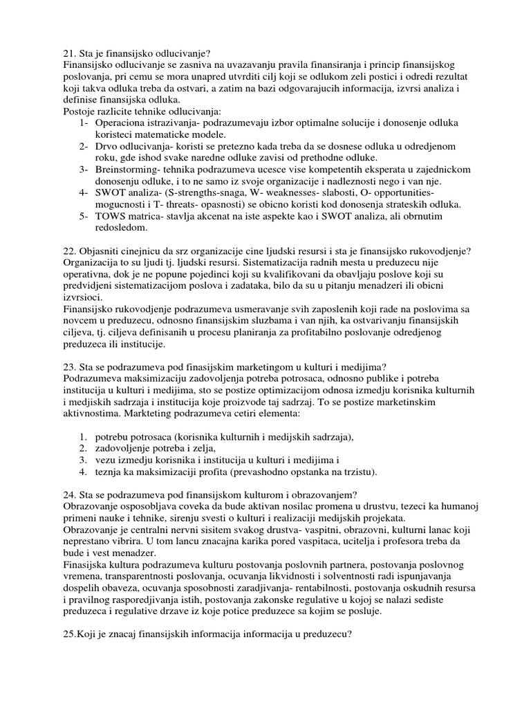 Finansijski Menadzment Skripta | PDF