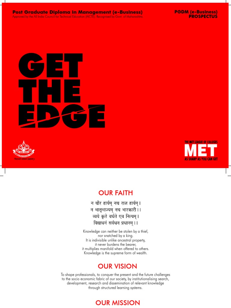 PGDM (e-Business) Prospectus Highlights Key Program Details | PDF ...