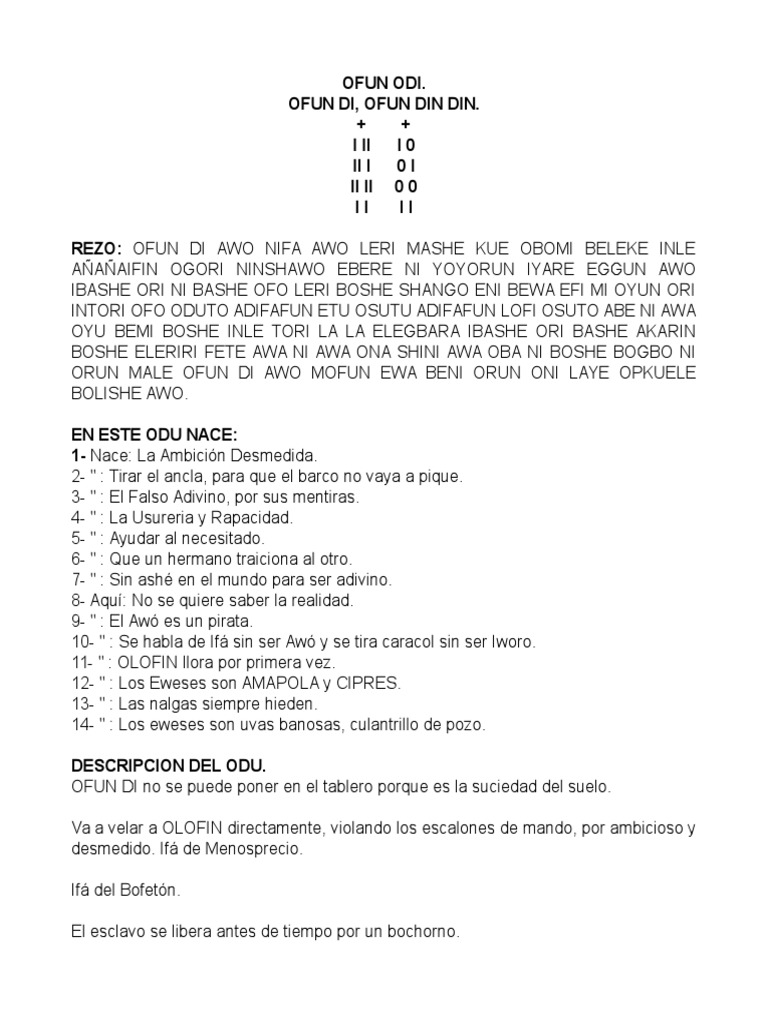 Ofun Odi | PDF | Religión y creencia | Salud y bienestar