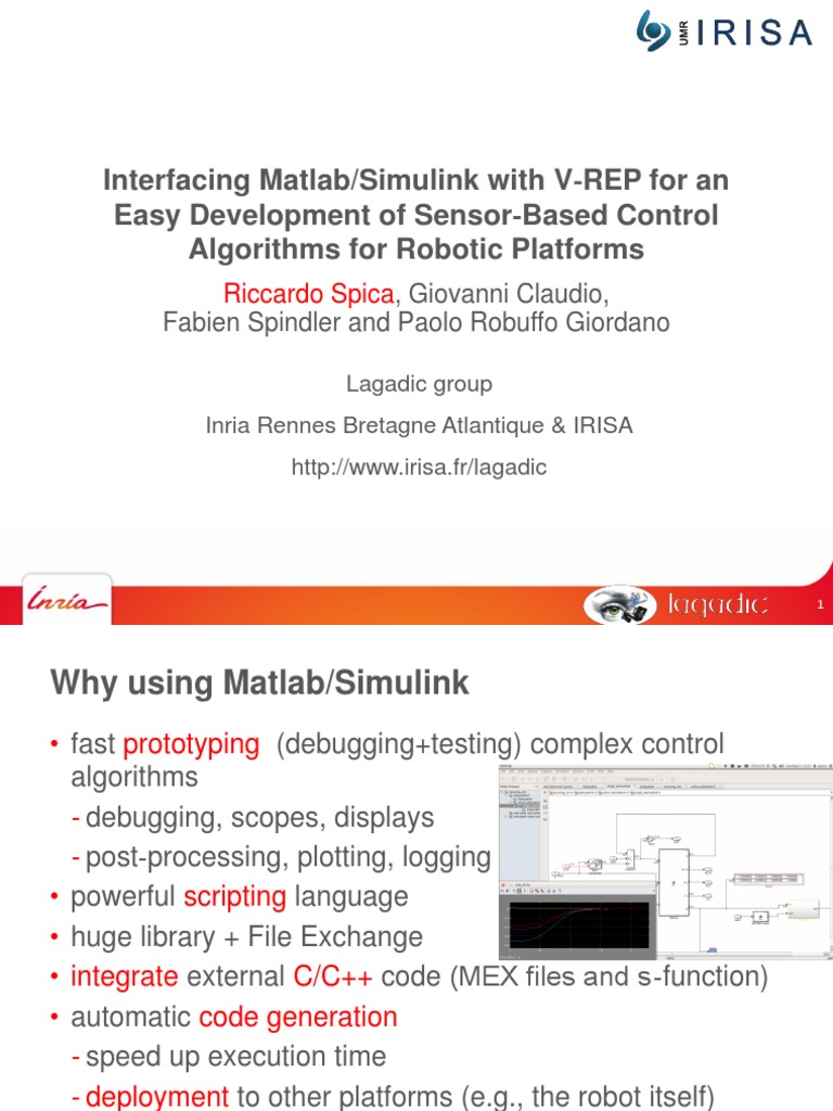 Interfacing Matlab and V-Rep | PDF | Simulation | Matlab