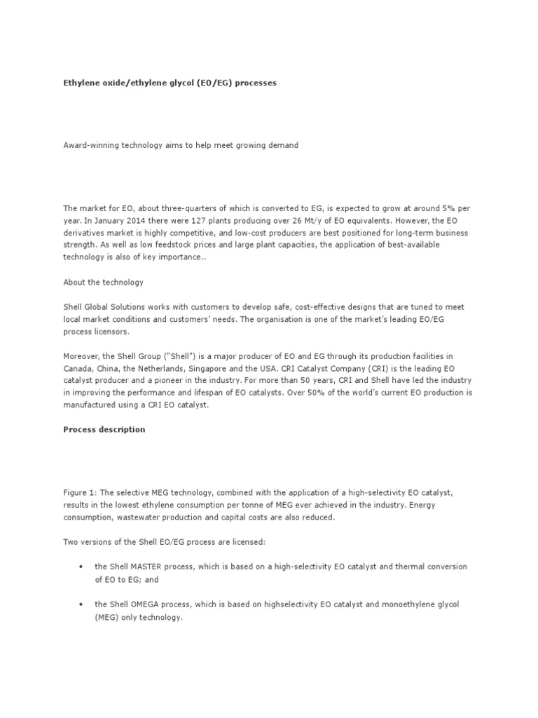 Ethylene Oxide | PDF | Chemical Substances | Chemical Process Engineering