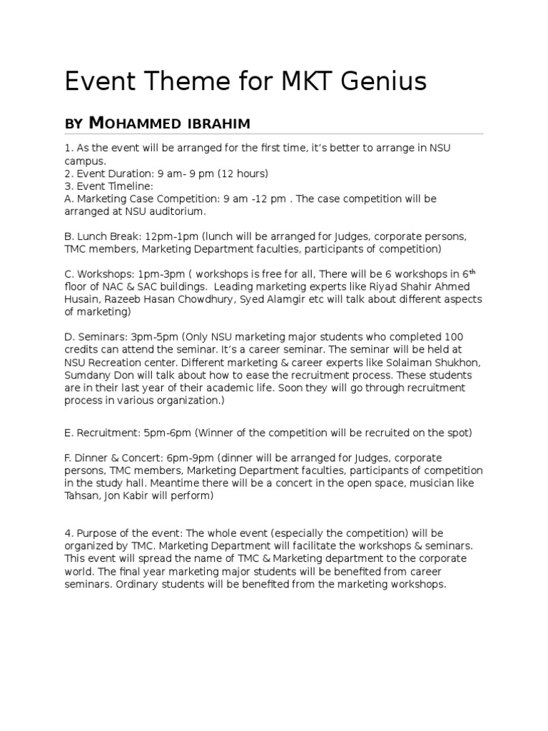 NSU Marketing Event: Workshops & Seminars | PDF | Career & Growth