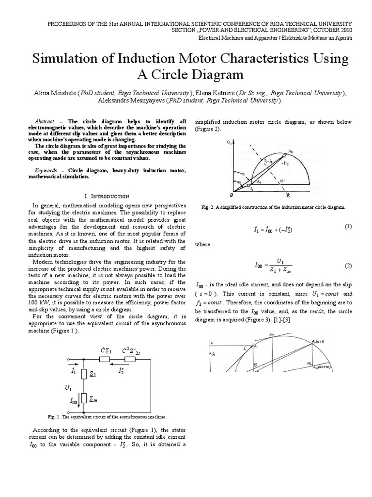 Induction Motor Circle Diagram Simulation | PDF | Electrical ...