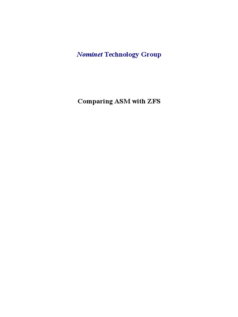 Comparing ASM and ZFS File Systems | PDF | File System | Oracle Database