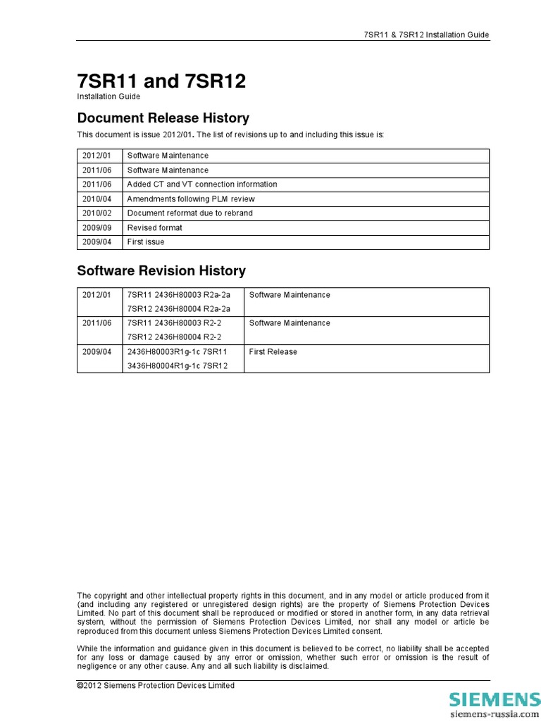 7SR11 and 7SR12 - Argus Technical Manual Chapter 05 Installation | PDF ...