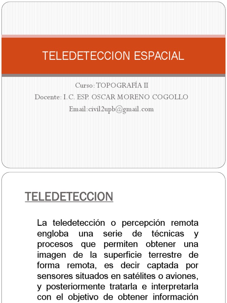 Teledeteccion Espacial | PDF | Sensores remotos | Resolución de pantalla