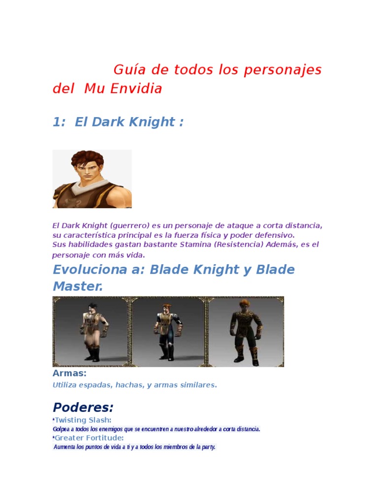 Guia de Personajes de Mu Envidia | PDF | Ocio | Conflicto armado