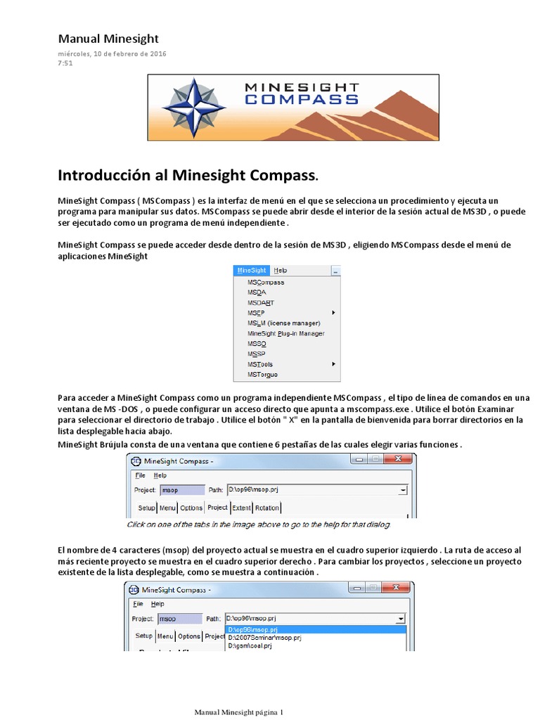 Compass Minesight | PDF | Archivo de computadora | Ventana (informática)