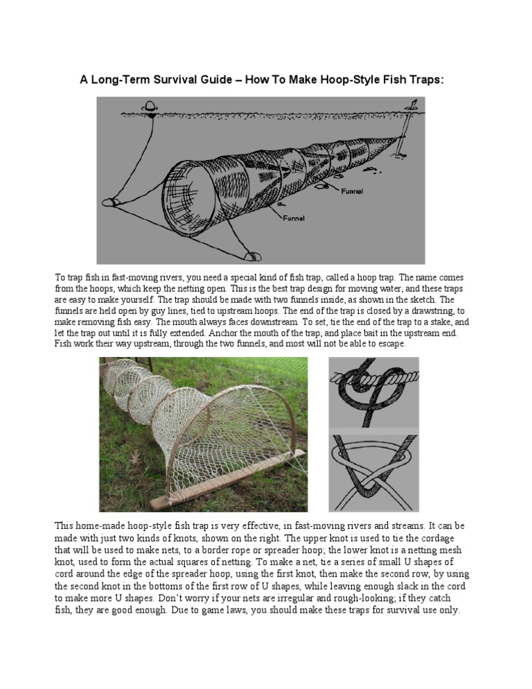 A Long-Term Survival Guide - How To Make Hoop-Style Fish Traps | PDF ...