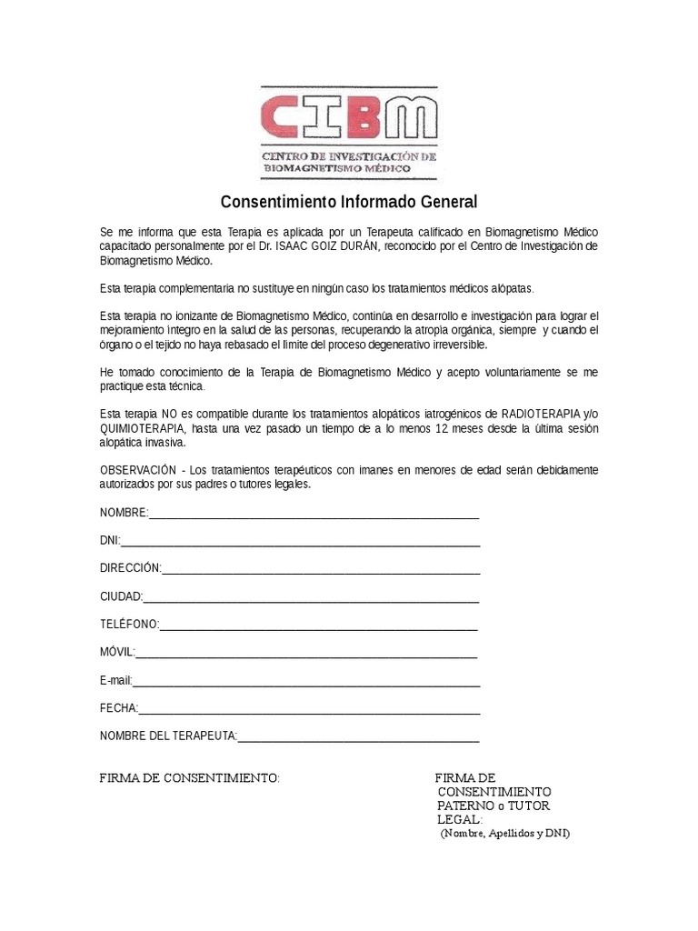 Consentimiento Informado General | PDF