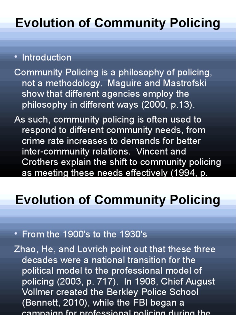 Evolution of Community Policing | PDF | Community Policing | Homeland ...