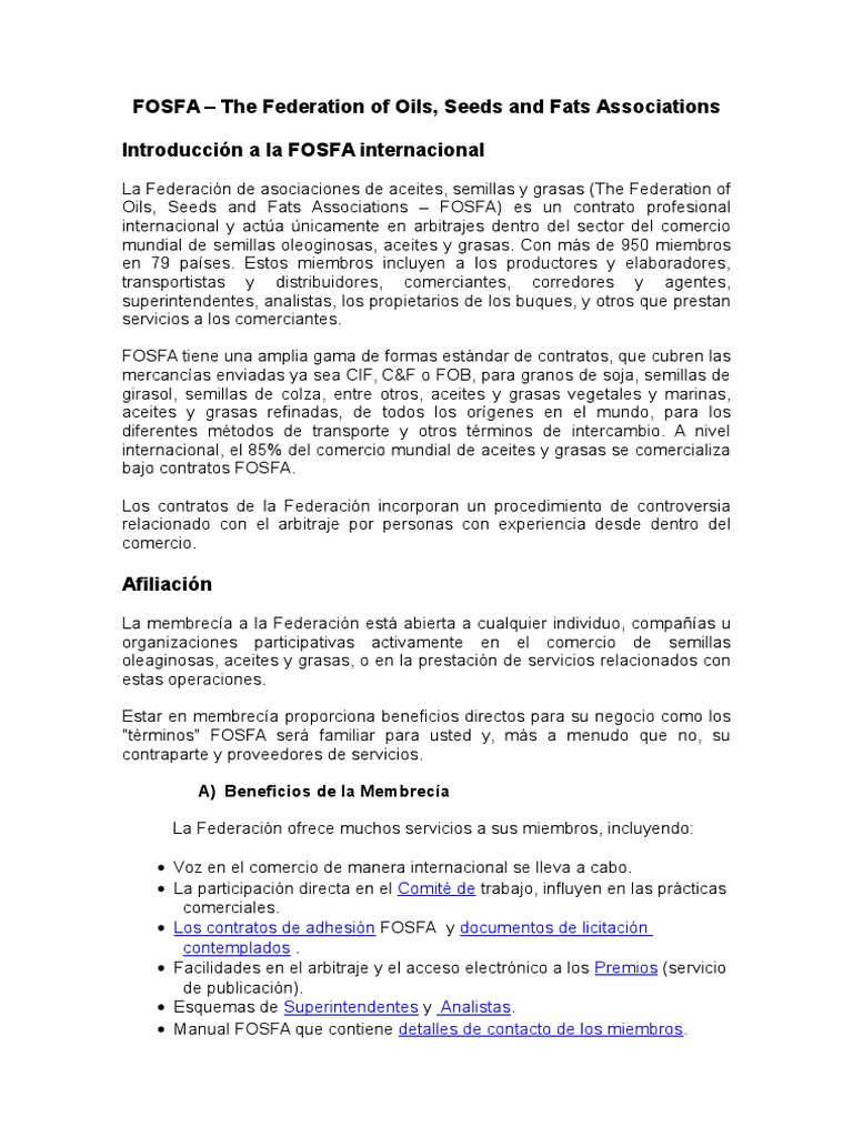 FOSFA | PDF | Petróleo | Árbitro