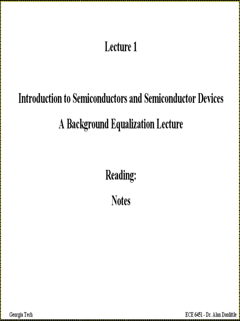 Introduction To Semiconductors and Semiconductor Devices | PDF ...