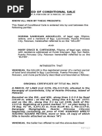 Deed of Conditional Sale-Sample | PDF | Property | Civil Law (Common Law)