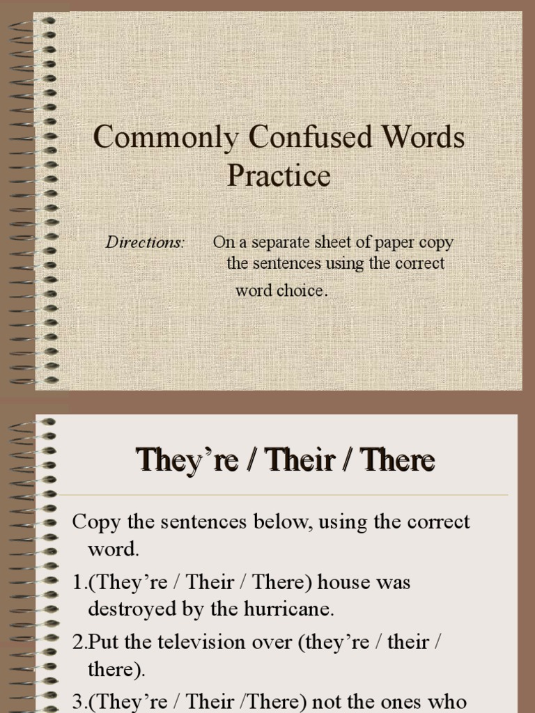 Commonly Confused Words Practice | PDF