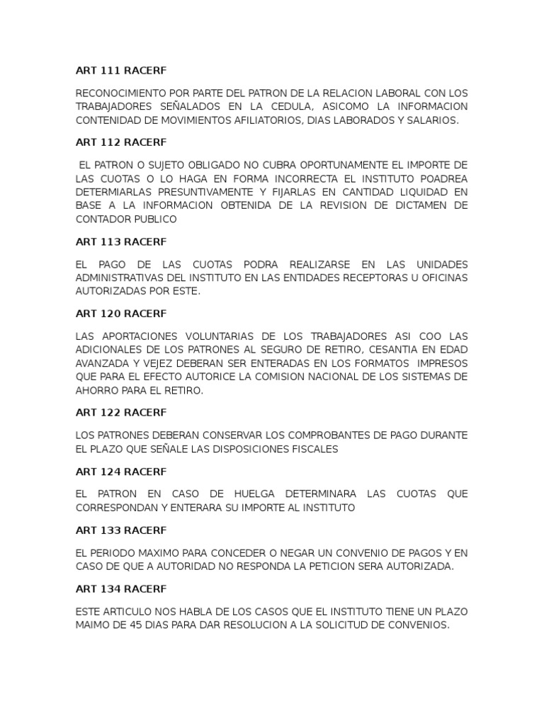 Articulos Del Racerf | PDF