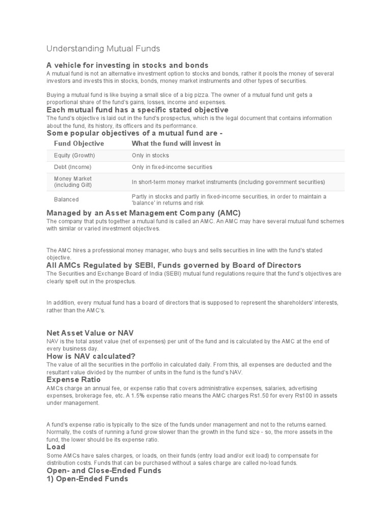 Guide to Understanding Mutual Funds | PDF | Mutual Funds | Financial Risk