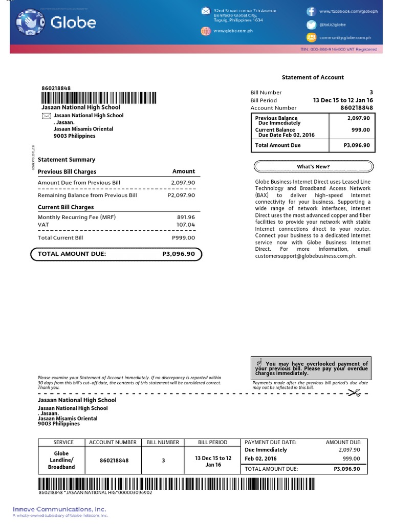 Globe Bill | PDF