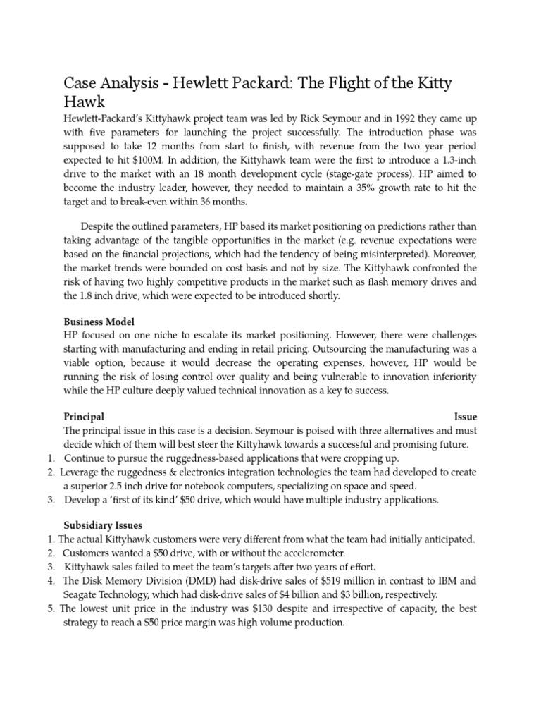 Case Analysis | PDF | Hewlett Packard | Innovation