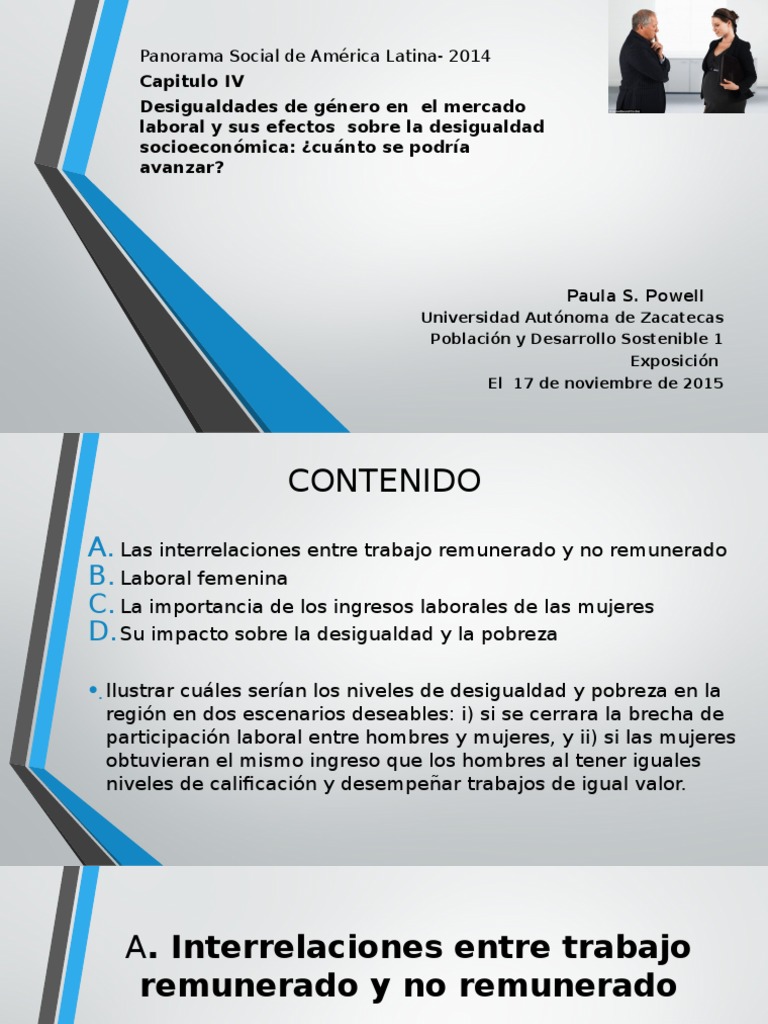 Desigualdades de Género en El Mercado Laboral y Sus Efectos Sobre La ...