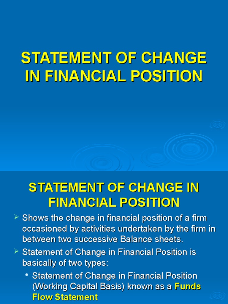 Statement of Change in Financial Position-5 | PDF | Cash Flow Statement ...