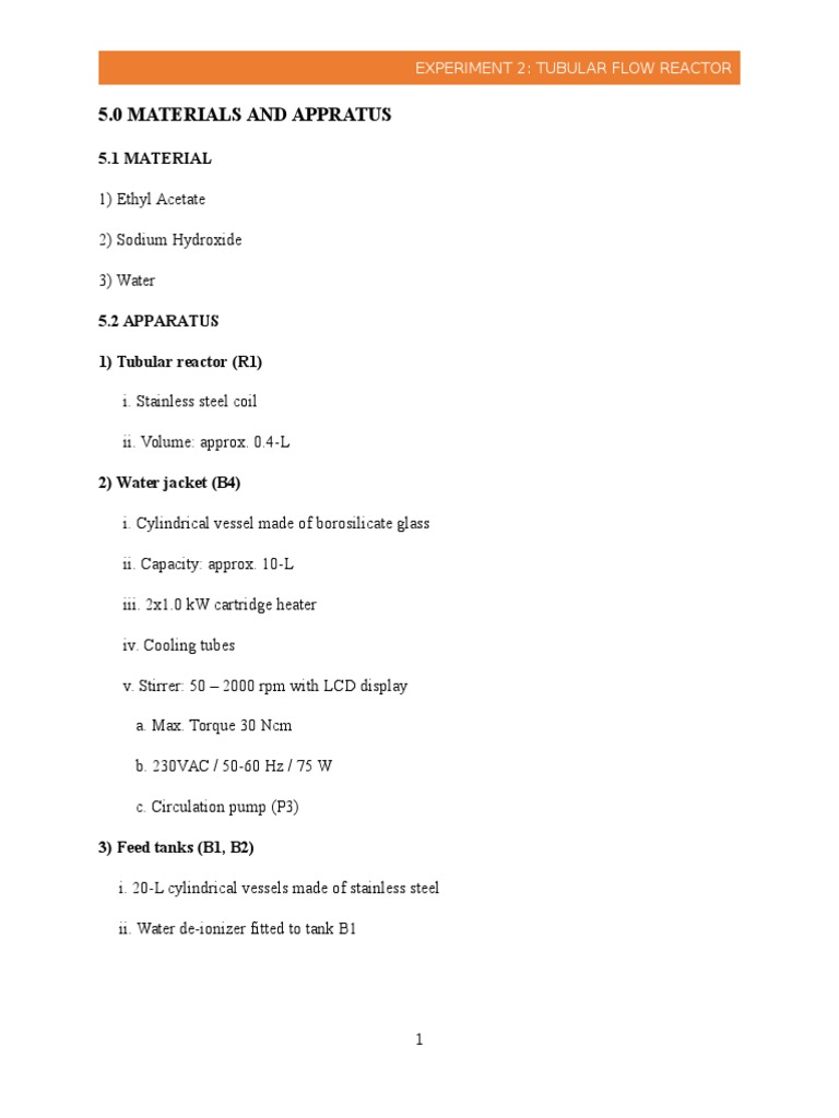 Lab Report Cre (TFR) | PDF | Chemical Reactor | Valve
