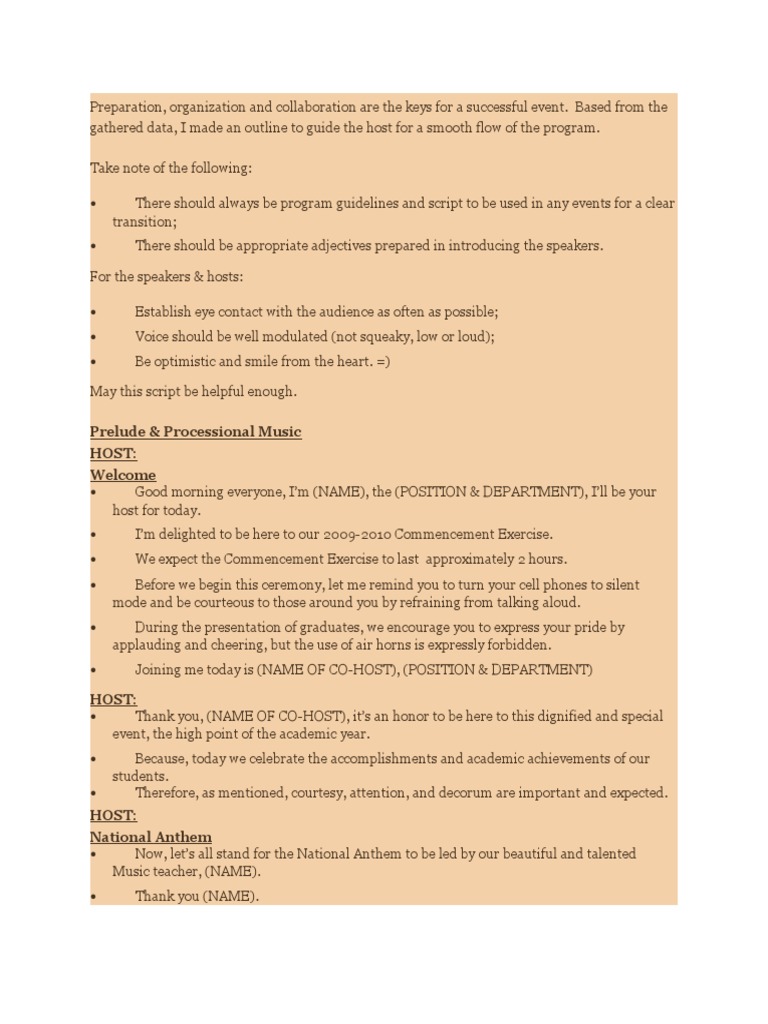 Preparation For Graduation Pdf Ceremonies