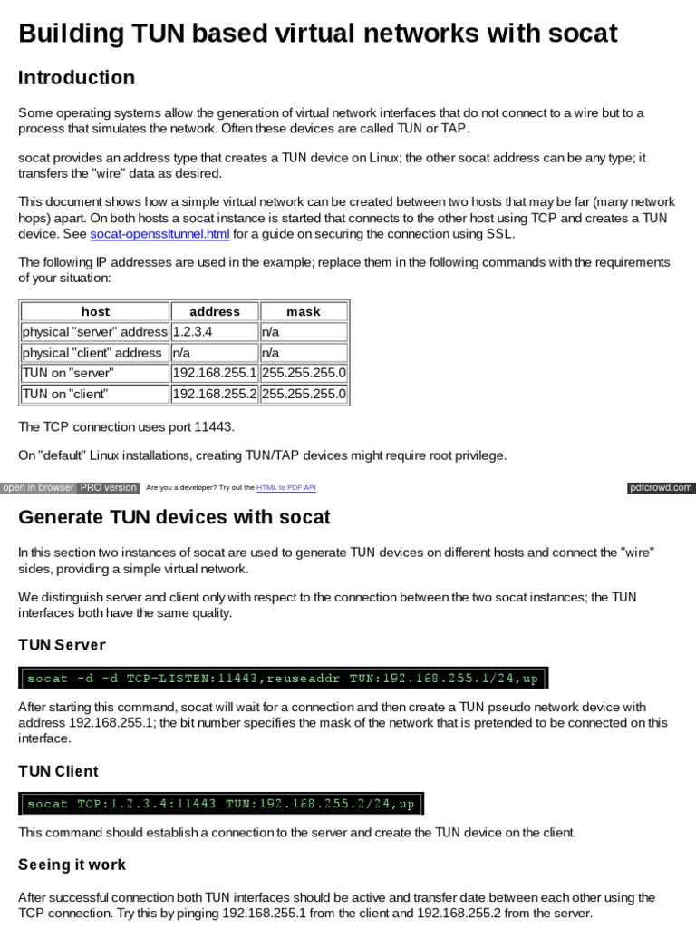 WWW Dest Unreach Org Socat Doc Socat Tun HTML | PDF | Network Socket ...
