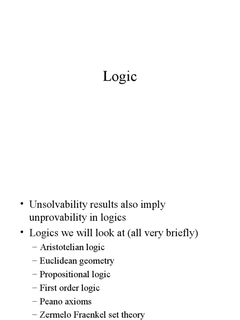 Logic Pdf First Order Logic Model Theory